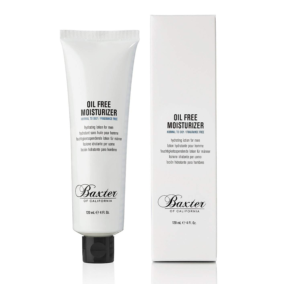 Baxter of California Oil Free Face Moisturizer for Men | Lightweight | Fragrance Free | All Skin Types | 4 Fl Oz