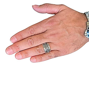 Baltinester Handmade Hebrew This Too Shall Pass Meditation Spinning Barrel Ring in 925 Sterling Silver Jewish Jewelry Size 7 Jewelry