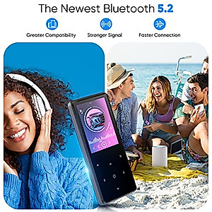 64GB Mp3 Player with Bluetooth 5.2 Lossless Sound - EVIDA 25 Hours Bluetooth Music Player Portable Mp3 Long Battery Life