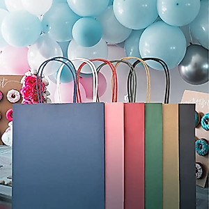 Nexmint Blue Gift Bags: 24 Pack Medium Paper Bags With Handle. Great Bags for Holidays, Graduation, Congratulations, Wedding, Birthday, Shopping, Party Favors, Treats, Goodies, Business Tchotchkes, Retail