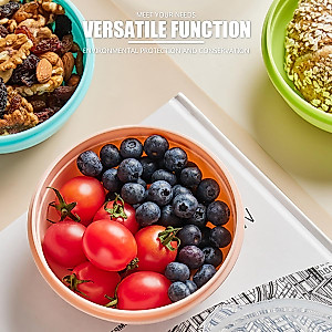 DOERDO 3Pcs Round Bagel Storage Container, Donut Keeper Holder, Round Microwave Safe Containers for Home Kitchen, 3Colors, 5.4x5.4x2.7Inch