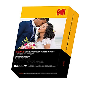 Kodak photo paper 4 x 6 glossy, 100 count 74 lb - 280 gsm (41178-9891178)