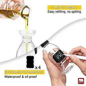 GMISUN Oil Sprayer for Cooking, 2 Pack Olive Oil Spray Bottle, 10oz Food-Grade Plastic Oil Spritzer Mister, Refillable Oil Dispenser Bottle for Salad, BBQ, Grilling, Kitchen Baking, Roasting