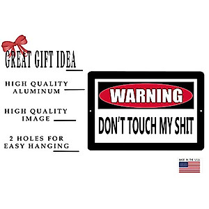 Rogue River Tactical Funny Metal Warning Tin Sign Wall Decor Man Cave Bar Don't Touch My