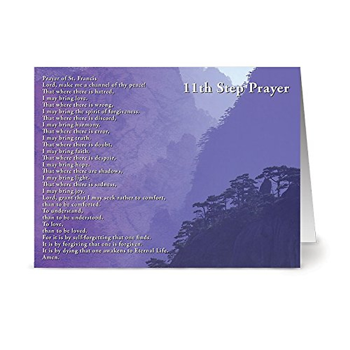 Sobriety Greeting Cards – 24 Pack – Sobriety Prayers Note Cards – Unique Design – Kraft ENVELOPES Included – Blank Greeting Card – Glossy Cover Blank Inside – by Note Card Café