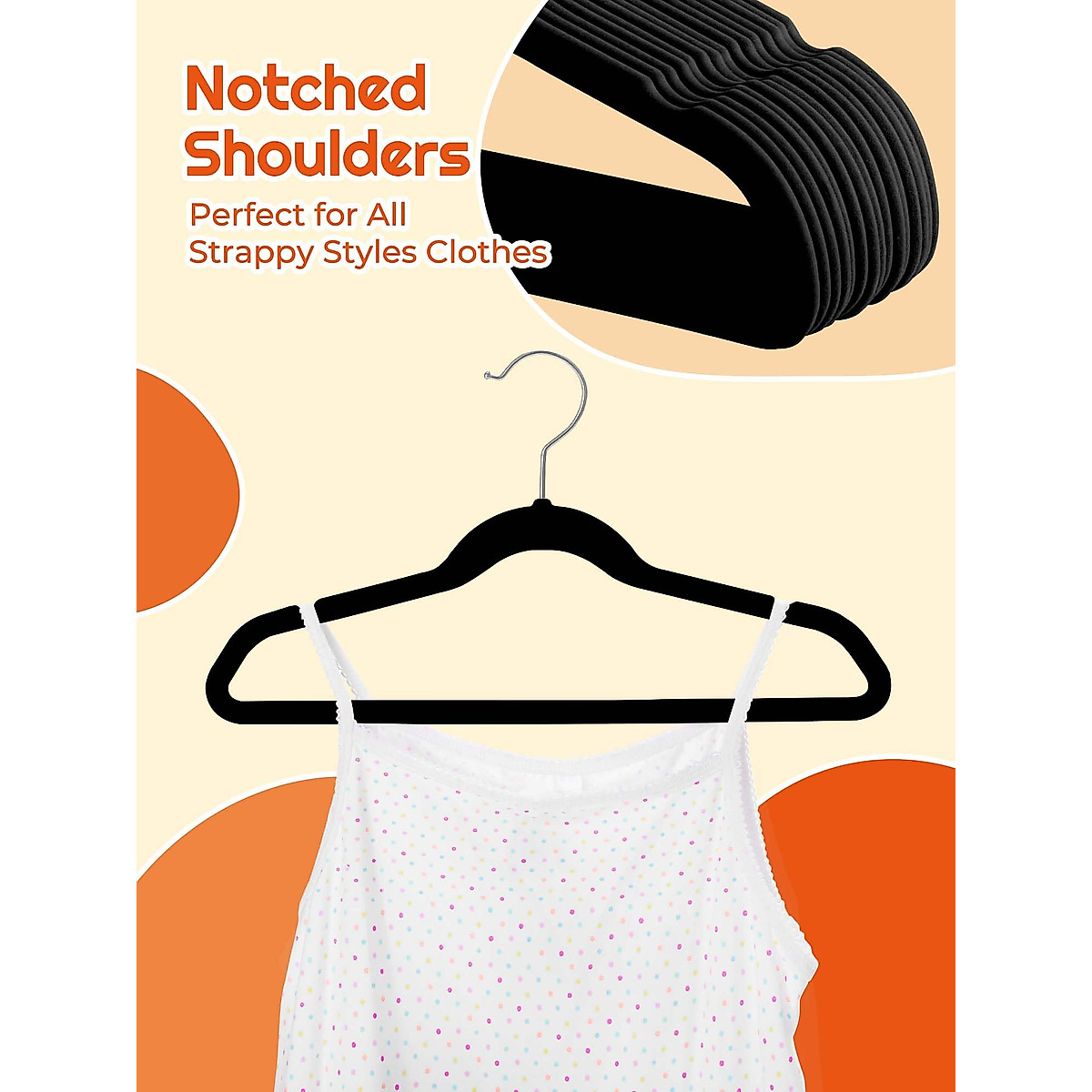 HOUSE DAY Kids Velvet Hangers 50 Pack, Durable Big Kids Hangers 14 Inch Hangers for Youth, Non Slip Kids Felt Hangers, Cute Childrens Hangers for Closet, Kids Black Hangers