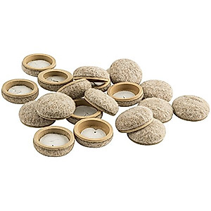 Super Sliders 4318595N Formed Felt 1" Furniture Movers for Hard Surfaces (20 Piece) -Oatmeal, Round SuperSliders, 1 Inch, Beige, Count