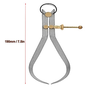 Outside Spring Caliper, Boomerang Leg External Caliper Divider Set with Copper Fitting, Spring Caliper for Woodworking Turning Lathe Projects(190mm / 7.5in)