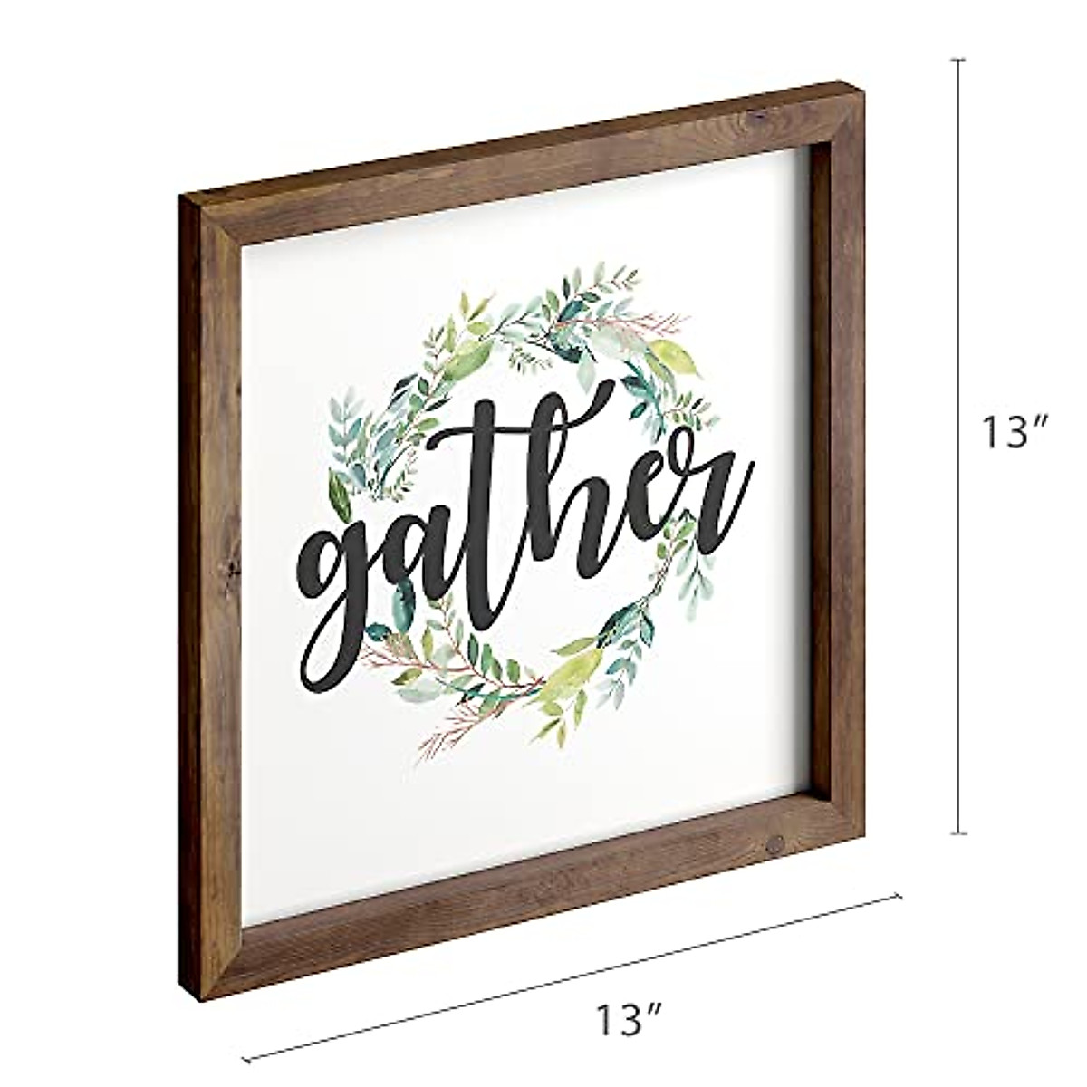 Barnyard Designs Gather Sign Rustic Primitive Country Farmhouse Home Decor Wall Sign 13" x 13”