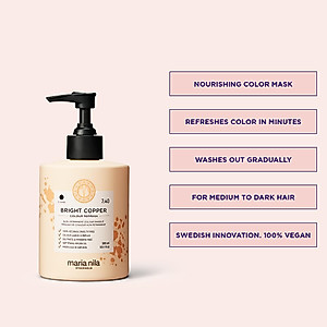 Maria Nila Colour Refresh, Bright Copper 10.1 Fl Oz, Copper Hair Mask, Semi-Permanent Pigments, 100% Vegan & Sulfate/Paraben free