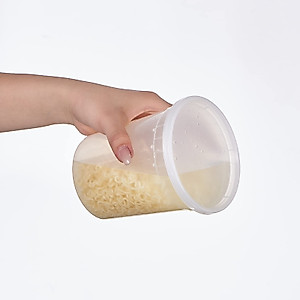 240 Set - 32 Oz Polypropylene Deli Food Storage Containers With Plastic Lids | Airtight Containers For Soup, Meal Prep, Slime | Microwave | Freezer Safe | BPA Free | Stackable | Leakproof