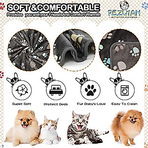 1 Pack 3 Blankets for Dogs Blankets for Large Dogs Medium Dog Blanket Super Soft Fluffy Premium Fleece Pet Blanket Flannel Throw for Dog Puppy Cat Paw Blanket，Gray，41x31inch