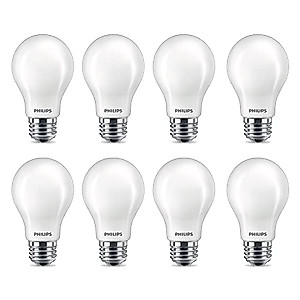 Philips 561761 LED 12.2w (75w Equivalent) A19 Dimmable Light Bulb - Soft White - 1100 Lumens - E26 Medium Base (8 Bulbs)