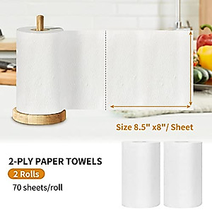 Colorlife Paper Towels, Premium 2-Ply White Paper Towels, 6 Rolls, 70 Sheets Per Roll, 420 Towels for Kitchen Use