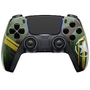 MODDEDZONE Wireless Controller for PS5 with Exclusive and Unique Designs Compatible with PlayStation 5 and PC - The Ideal Christmas Gift for Gaming Enthusiasts - Expertly Crafted in USA Army Mecha
