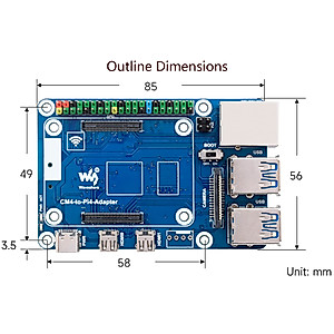 Compute Module 4 to Raspberry Pi 4B Adapter, Based on Compute Module 4 to Reproduce Original Appearance of Pi 4, Alternative for Raspberry Pi 4B,Compatible with Pi 4B Series Hats