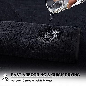 Mistyrose 8 Piece Oversized Bath Towels Set for Family, Soft Black Bathroom Towels Set Quick Dry，Microfiber Super Absorbent Towels for Hotel Beach Spa Gym - 2 Bath Sheet 2 Hand Towels 4 Washcloths