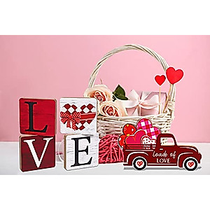 5PCS Valentines Day Decor/St.Patricks Day Decorations Reversible Table Centerpieces Tiered Tray Ornament for Home Party Decor