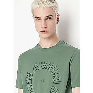 A|X ARMANI EXCHANGE Men's Exchange Circle Armani Logo Tee, Duck Green, XX-Large