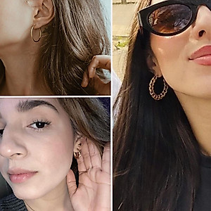 54 Pairs Gold Hoop Earrings Set for Women Multipack, Boho Fashion Statement Stud Hoop Earrings Pack Butterfly Shaped Assorted Small Big Hoop Earrings for Jewelry