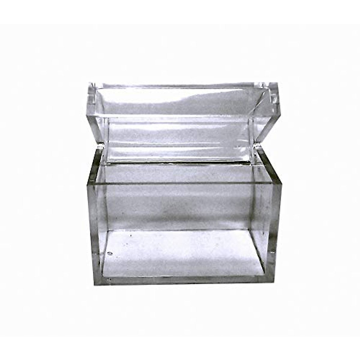 Clear Acrylic Box with Hinged Lid; Small Treasure Chest Shape Container with Bonus Perfume Studio Pure Parfum 2ml Sample. (3 Units)