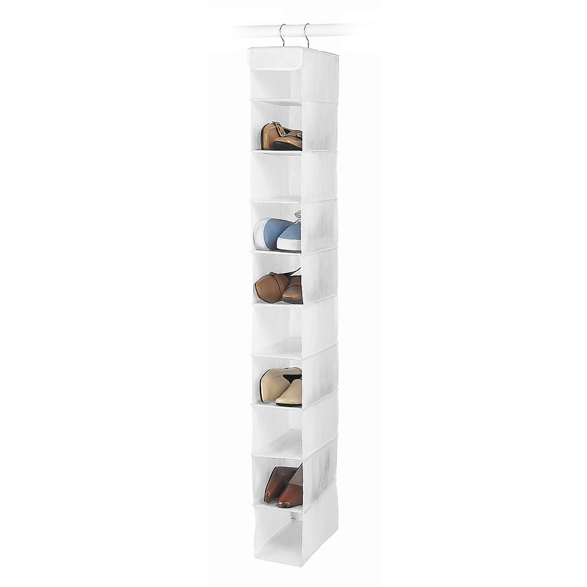 Whitmor Hanging Shoe Shelves 10 Section White