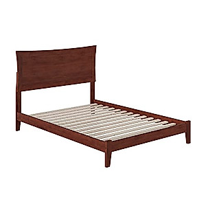 AFI Metro Full Platform Bed with Open Footboard and Turbo Charger in Walnut