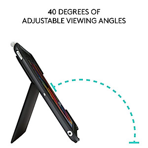 Logitech Slim Combo Case with Detachable Backlit Bluetooth Keyboard for iPad (5th & 6th Generation), Black