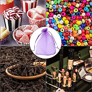 acDesign 200Pcs Premium Sheer Organza Bags 2.8"x3.6" Jewelry Gift Bags With Drawstrings for Candy Jewelry Makeup Pouches(Mix)