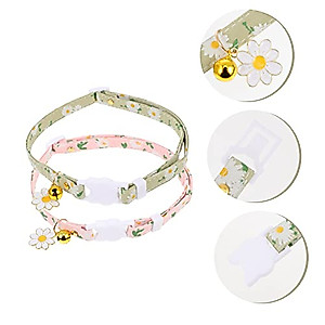 Balacoo 2pcs Pet Flower Collar Puppy Collars Girl Necklace Cat Bell Collar Adjustable Dog Collars Dog Necklace Collar Dog Grooming Accessories Kitten Collar Kitten Collars Fancy Cat Collar