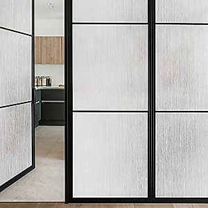 Viseeko Privacy Window Film: Frosted Glass Window Film Non-Adhesive Static Cling Window Film Sun Blocking Removable Room Decor for Bathroom Home Office (Silver Silk, 23.6 x 78.7 inches)