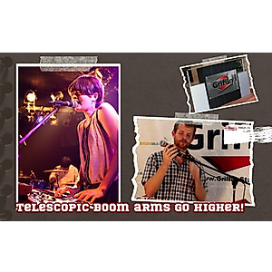 Tripod Microphone Boom Stand with Mic Clip Adapter (Pack of 4) by GRIFFIN | Adjustable Holder Mount For Studio Recording Accessories, Singing Vocal Karaoke, Live Stage | Folding Legs & Telescoping Arm