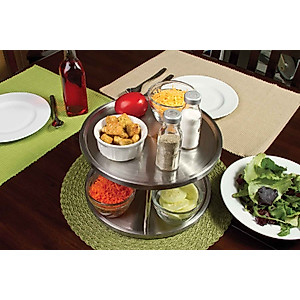 Ideas In Motion 2-Tier Revolving Lazy Susan Trays, Stainless Steel