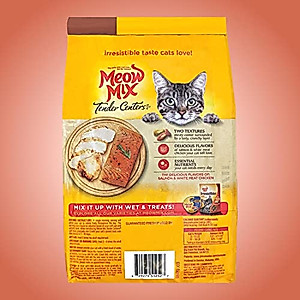 Meow Mix Tender Centers Dry Cat Food Bundle | Includes 2 Bags of Meow Mix Tender Centers Cat Food Salmon & White Meat Chicken Flavors (3 LB) | Plus Paw Food Scoop!