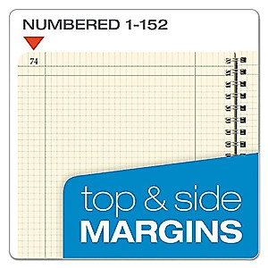 Ampad Computation Book, 4x4 Quad Ruled, 76 Sheets, 11-3/4" x 9-1/4"