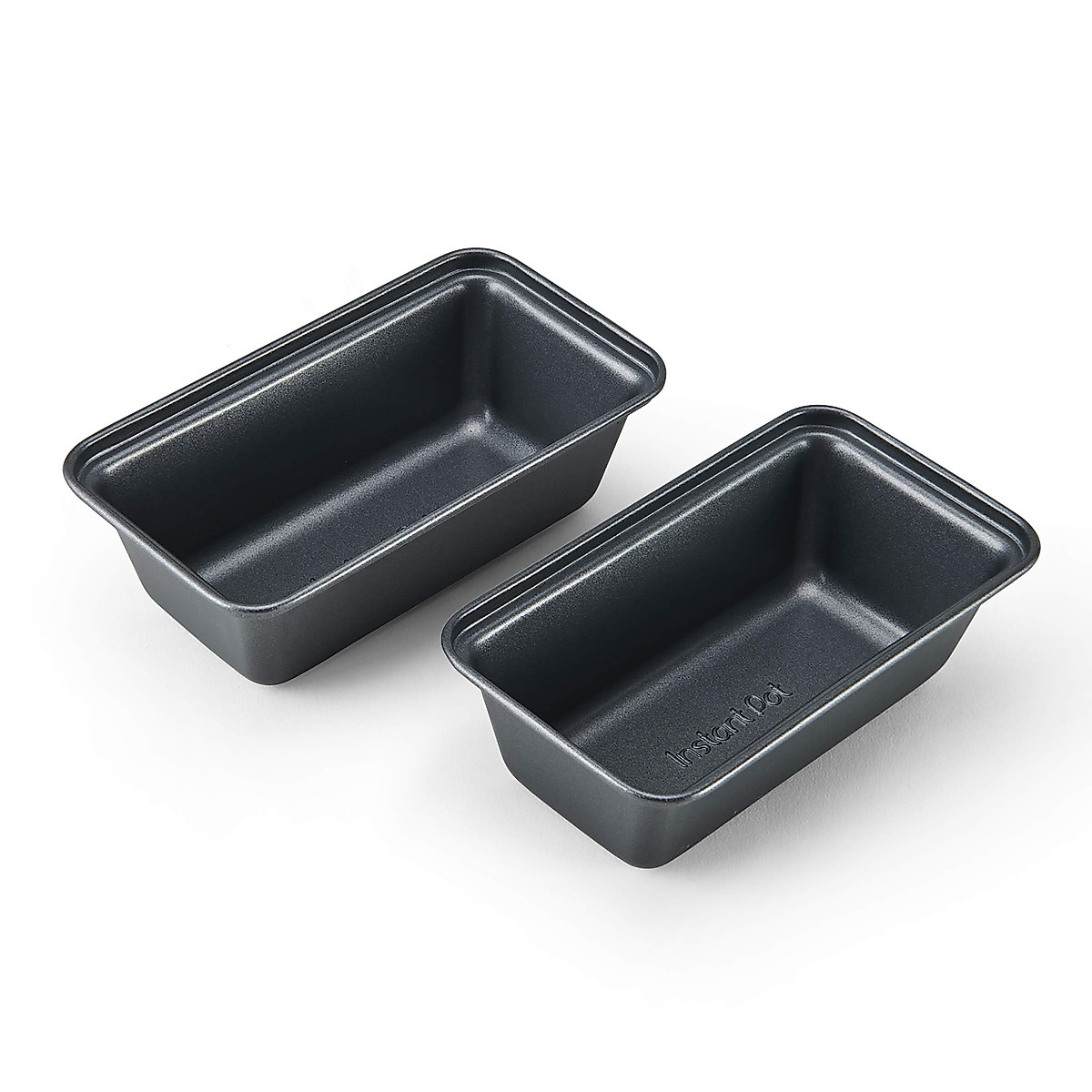 Instant Pot Official Non-Stick Mini Loaf Pans, Set of 2, Versatile for Meatloaf, Lasagna, Desserts, Compatible with 6-Quart and 8-Quart Cookers, Easy Cleanup, Gray