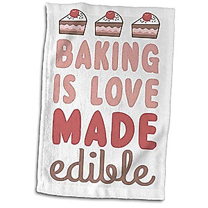 3dRose Towel, Baking is Love Made Edible
