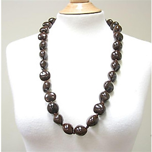 Aloha Outlet Brown Kukui Nut Lei Necklace - 10 pack
