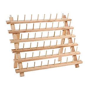 Tosnail 2 Pack 60 Spools Wooden Thread Holder Thread Rack Sewing and Embroidery Thread Organizer