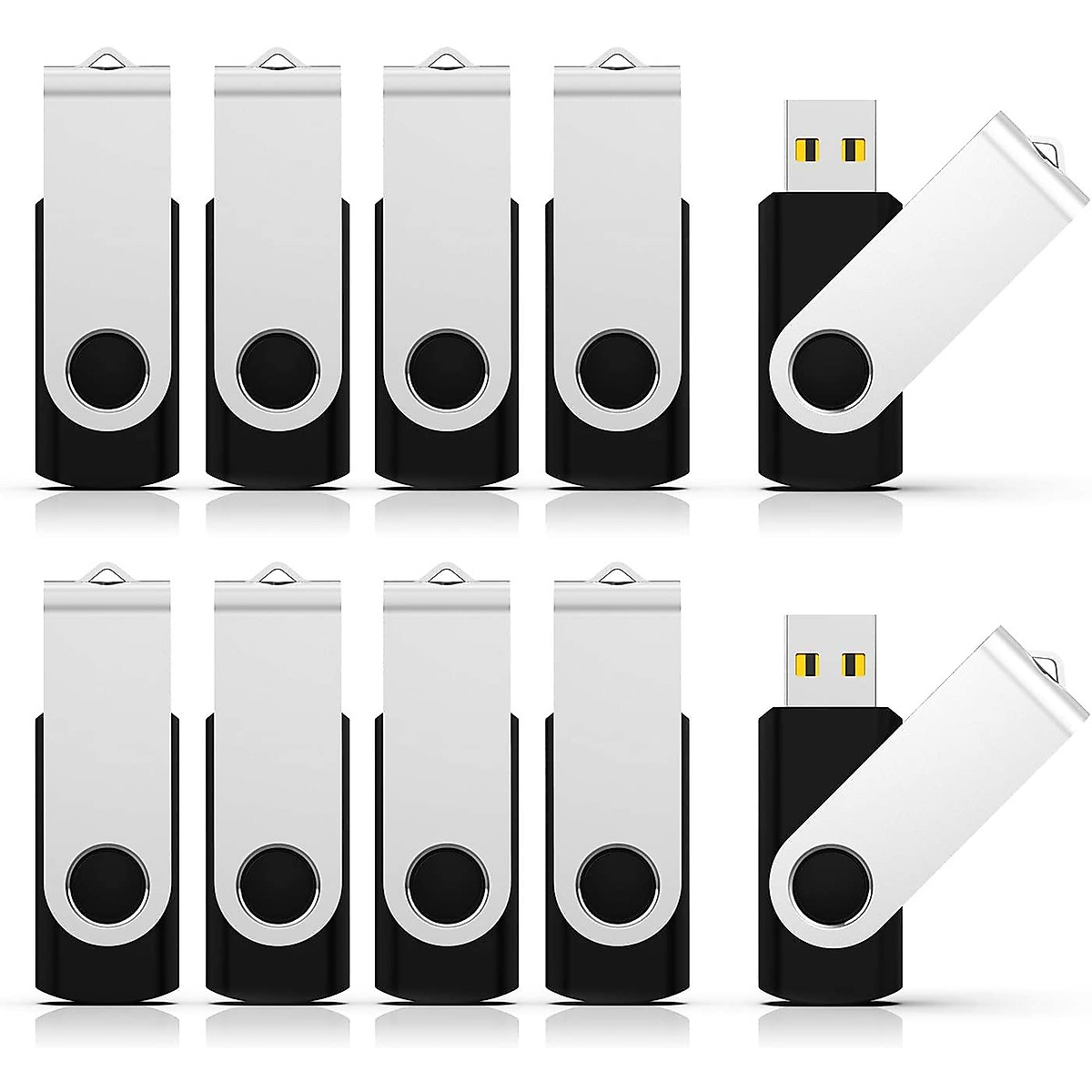 RAOYI 50 Pack 4GB USB Flash Drive, USB 2.0 Memory Stick Bulk Thumb Drives Pen Drive Zip Drive Bundle-Black
