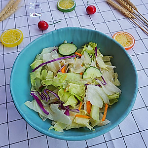 Xunyou Salad Bowl Fruit Bowl, 8" large Irregular Decorative Bowl for Pasta Ramen Pho Soup Noodle Cereal, 45 oz Unbreakable Melamine Serving Bowls for Kitchen, Dishwasher Safe & BPA free,1 pc (Blue)