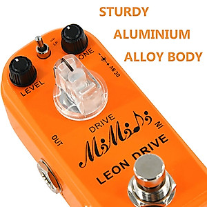 MIMIDI Overdrive Pedal, Mini Leon Drive Guitar Effect Pedal with True Bypass (M16 Orange)