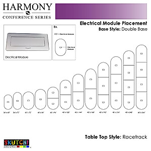 SKUTCHI DESIGNS INC. 16' Large Modular Conference Table with Data and Power | 16 Person Racetrack Table | Harmony Series | White Cypress