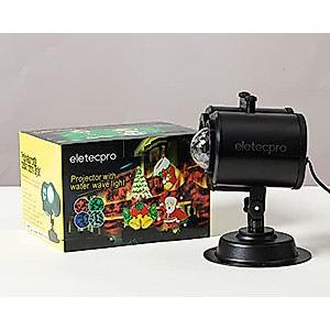 eletecpro Halloween Projector Light with 16 Slides Patterns & 10 Colors Ocean Wave, Party Decorative Lights with Remote Control, Waterproof Outdoor & Indoor Holiday Light (Black)