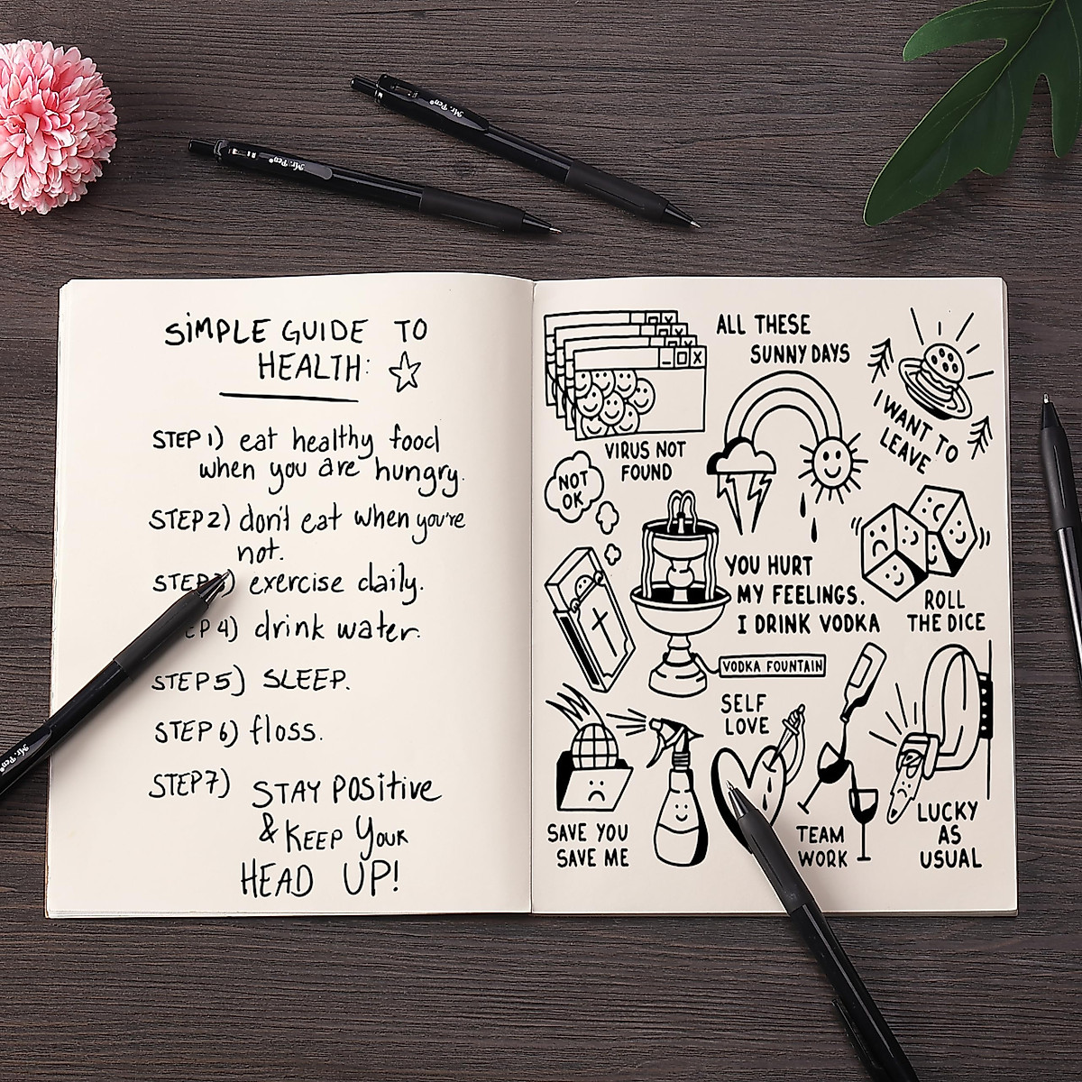 Mr. Pen- Pens, Black Gel Pens, 6 Pack, 0.7mm Fine Point, No Smear, Fast Dry, Gel Ink Pens, Black Ink Pen, Pens Bulk, Gel pen, Black Pens, Pens for Journaling, Retractable Pens, Premium Ink Pen