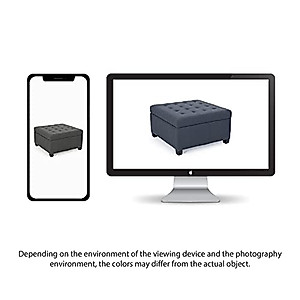 Christopher Knight Home Hedda Tufted Fabric Storage Ottoman, Dark Gray, Dark Brown