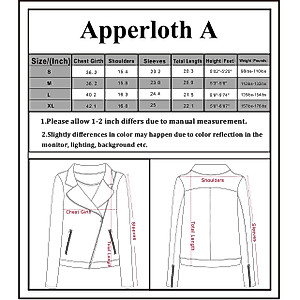 Apperloth A Women’s Solid Long Sleeve Faux Suede Motorcycle Jackets Zipper Short Coats