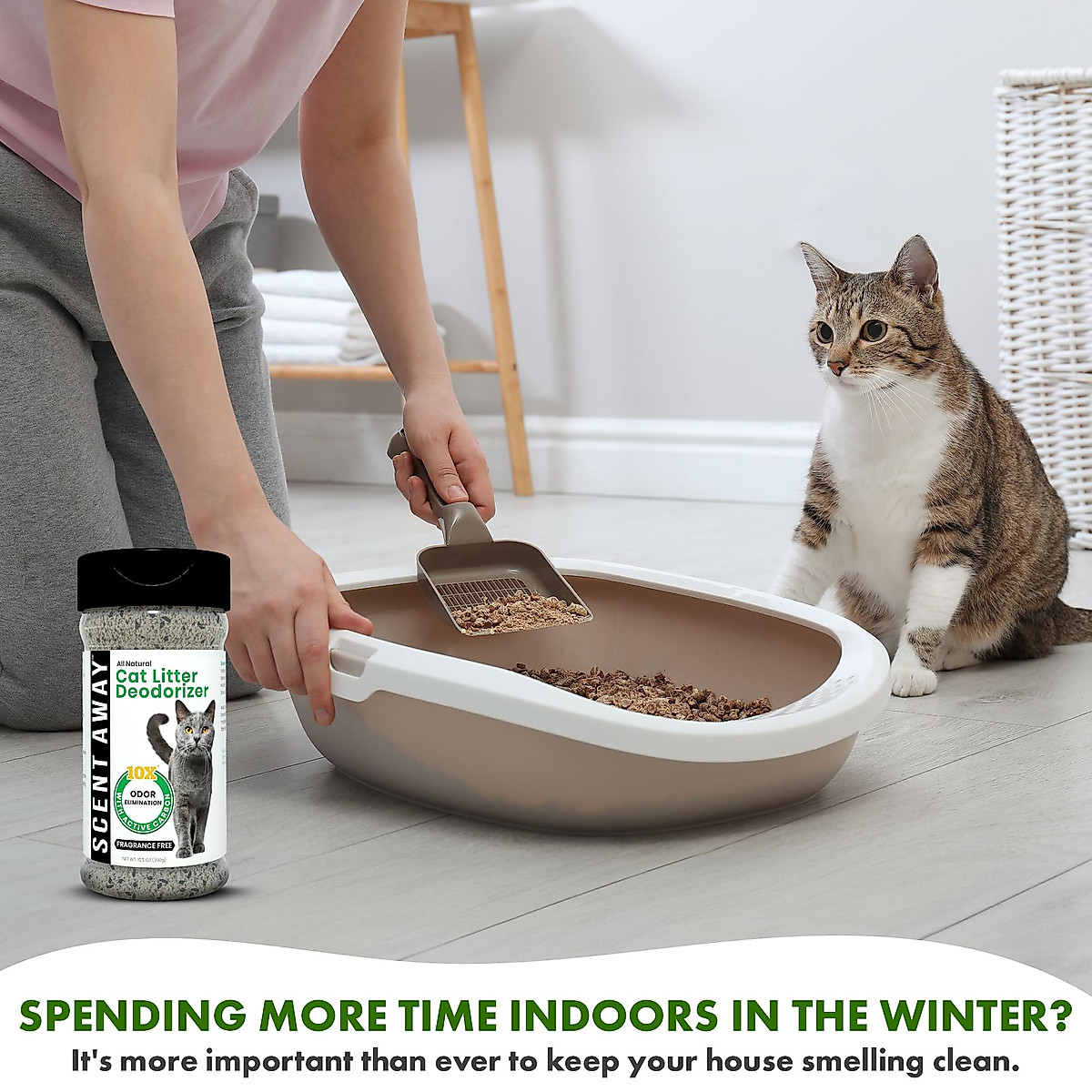 Cat Litter Deodorizer | Litter Box Odor Eliminator | Fragrance-Free with Active Carbon | Eliminates Cat Odors and Smells to Keep Your Home Fresh and Clean (25 LBs)