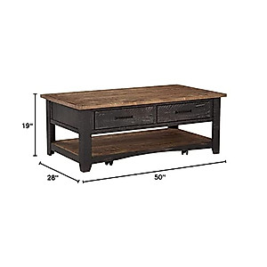 Martin Svensson Home Rustic Coffee Table, Antique Black and Honey Tobacco