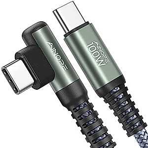 AINOPE 100W USB Charging Cable, 90° Cable, 6.6FT, Grey